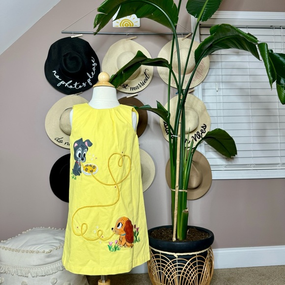 Disney | Dresses | Yellow Lady And The Tramp Disney Girl Dress | Poshmark